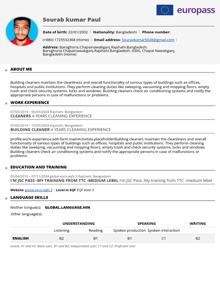 TTC Training Profile: Sourab Kumar Paul | PDF