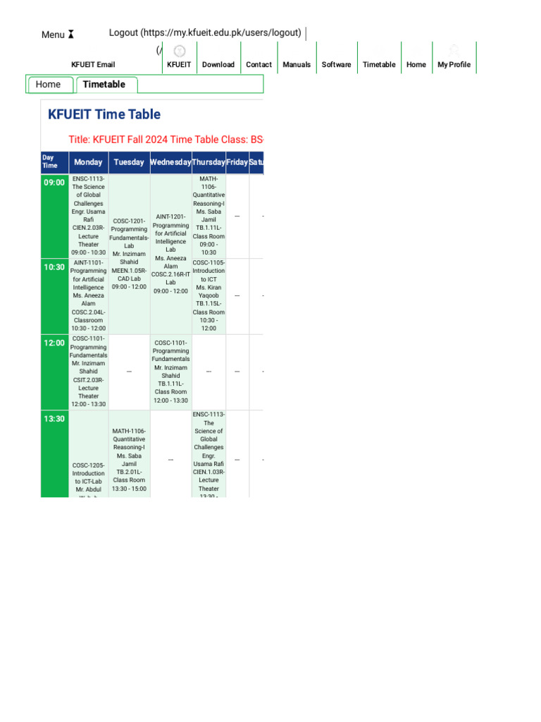 My KFUEIT _ Dashboard | PDF