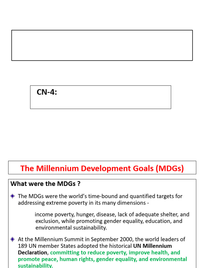 Millennium Development Goals Overview | PDF | Millennium Development Goals | Official ...