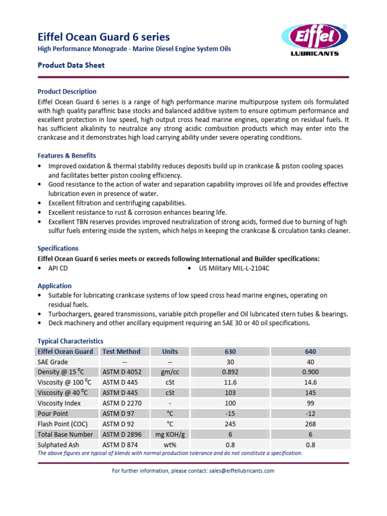 Eiffel-Ocean-Guard-xhp 640 | PDF | Motor Oil | Chemical Substances