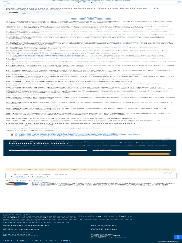 38 Common Construction Terms Defined - A Handy Glossary Capterra | PDF | Framing (Construction ...