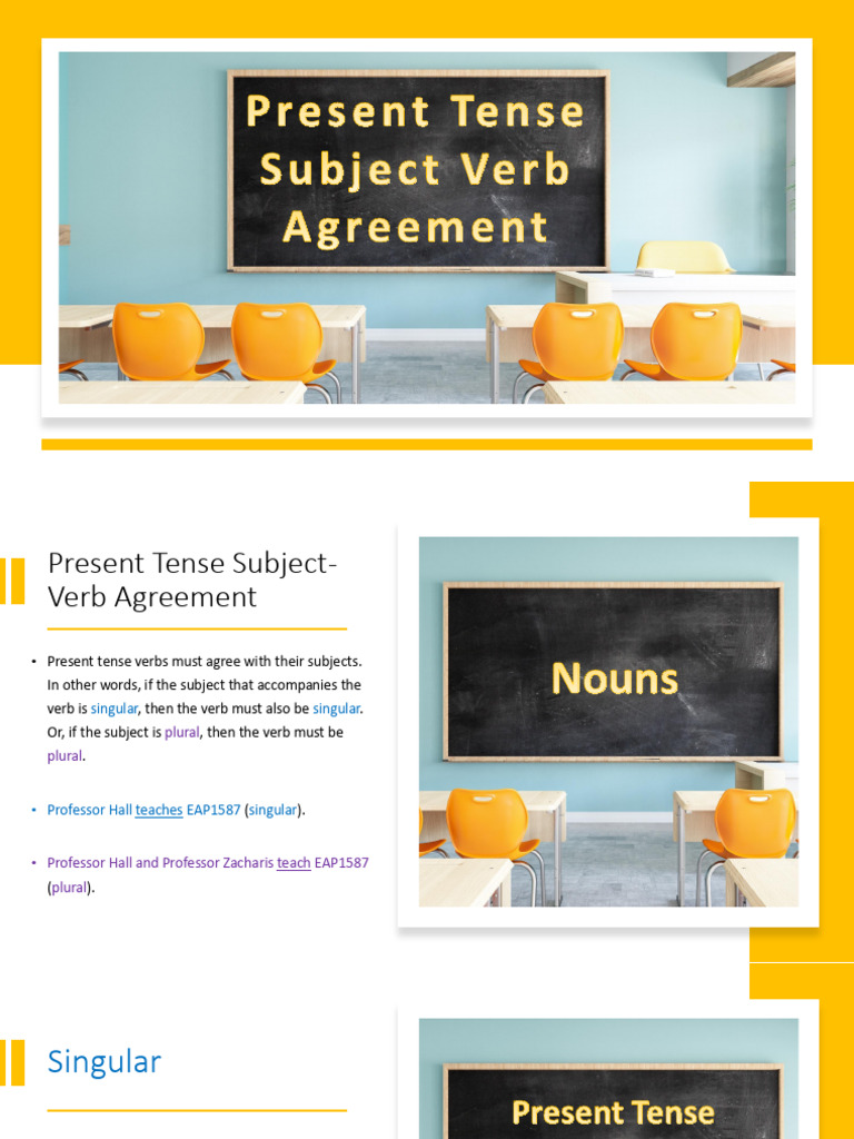 EAP1587 Present Tense Subject Verb Agreement | PDF | Grammatical Number | Plural