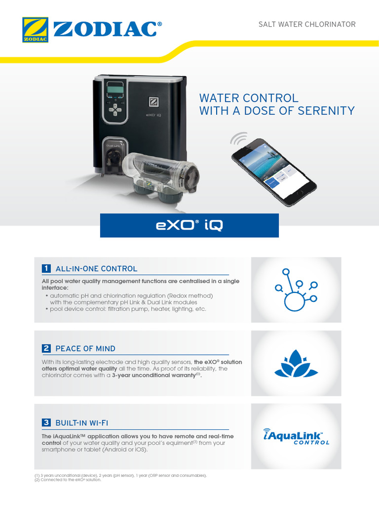 Zodiac Exo Iq Elektroliza | PDF | Water | Water Purification