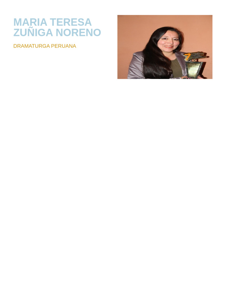 María Teresa Zúñiga: Dramaturga Peruana | PDF