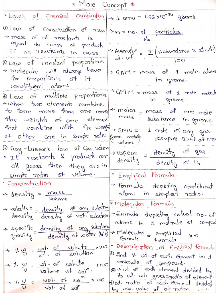 Short Notes For Physical Chemistry | PDF