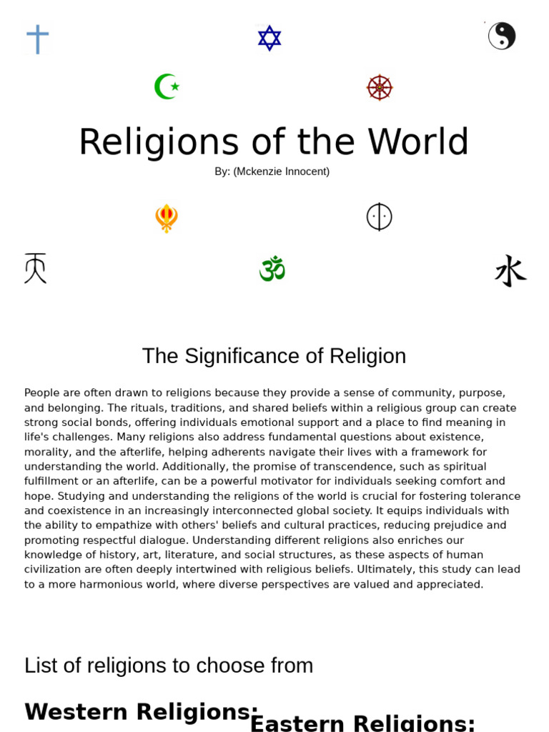 Overview of World Religions and Beliefs | PDF | God | Divinity