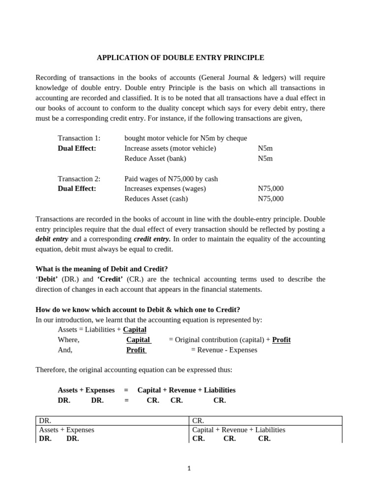 Double Entry Principles | PDF | Debits And Credits | Financial Services