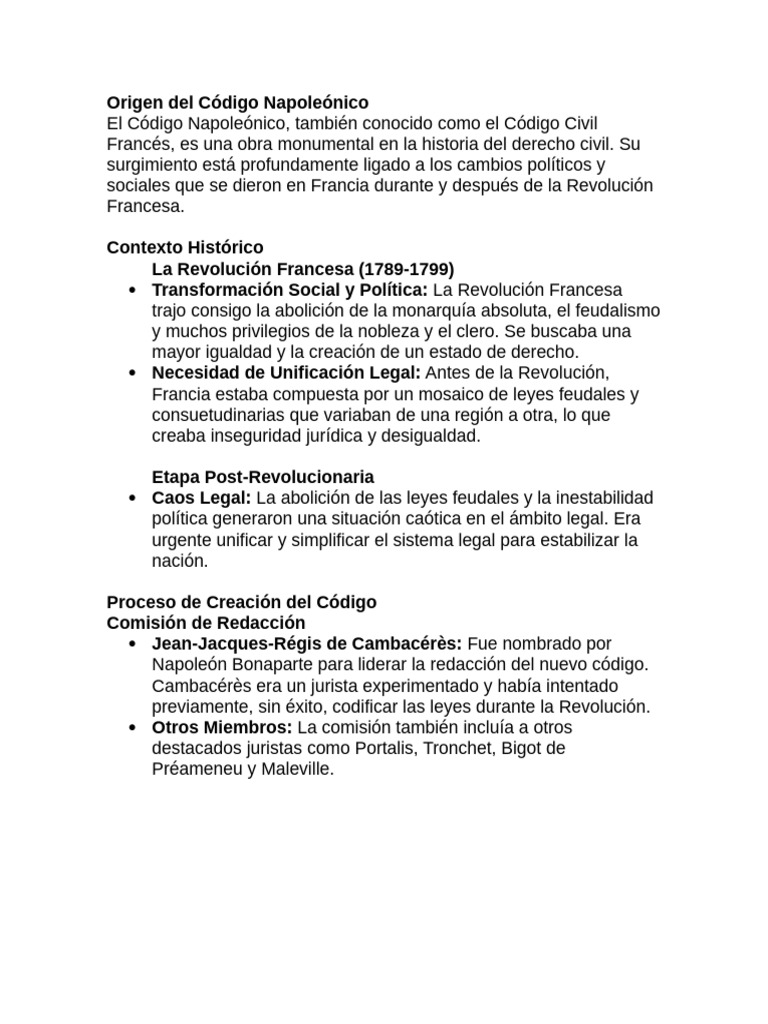 ¿Cómo Surge El Código Napoleónico? | PDF | revolución Francesa | Napoleón
