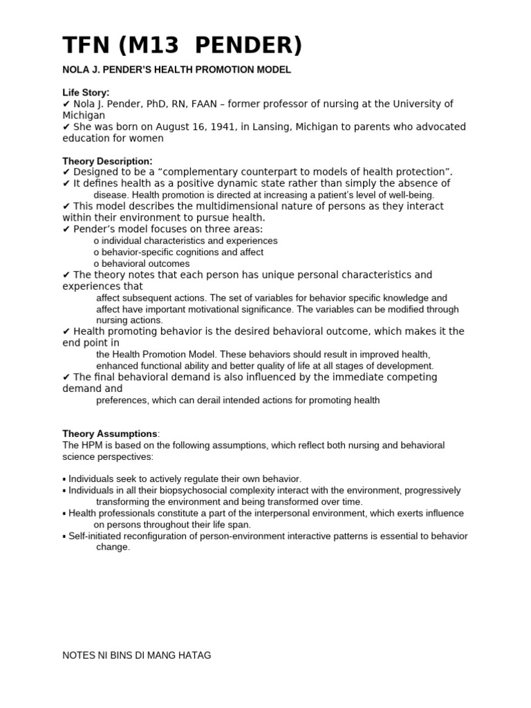 M13 PENDER | PDF | Behavior | Self Efficacy