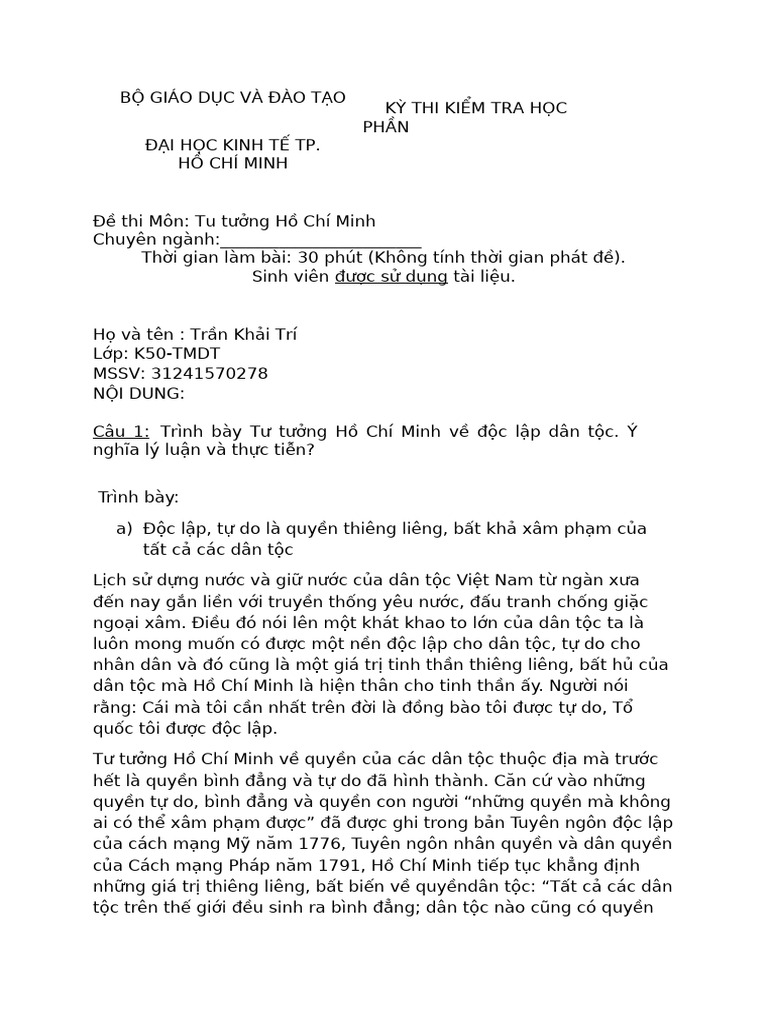 Trần Khải Trí - K50 TMDT - 31241570278 | PDF