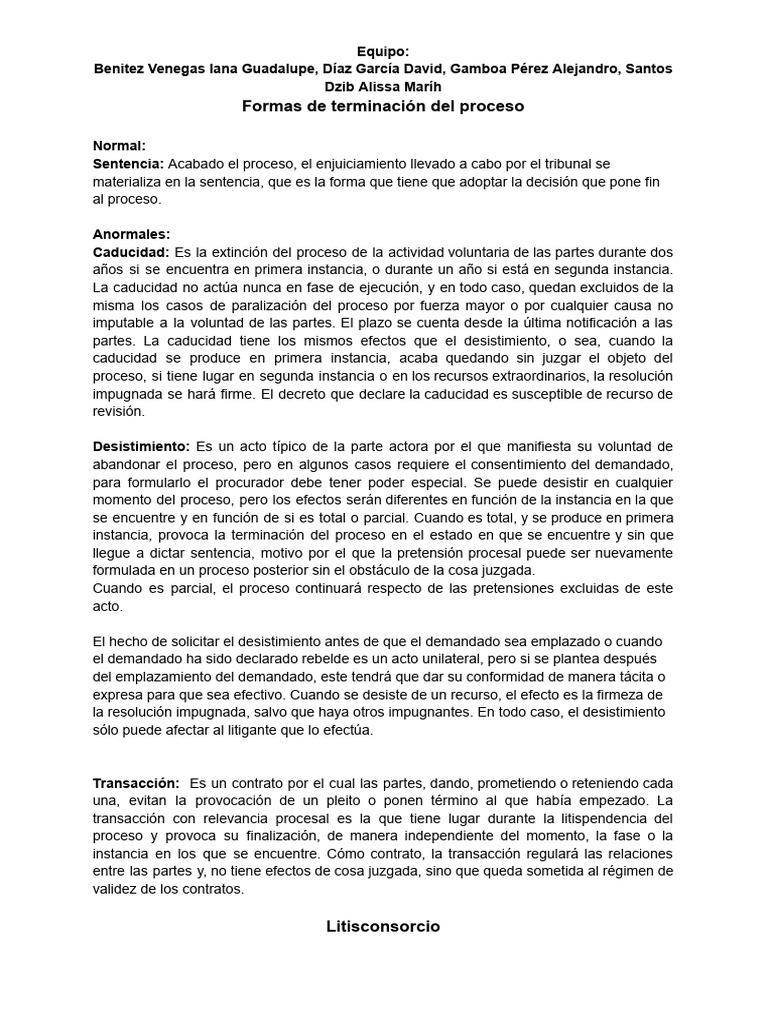 Formas de Terminación Del Proceso. | PDF | Reunión | Sentencia (ley)