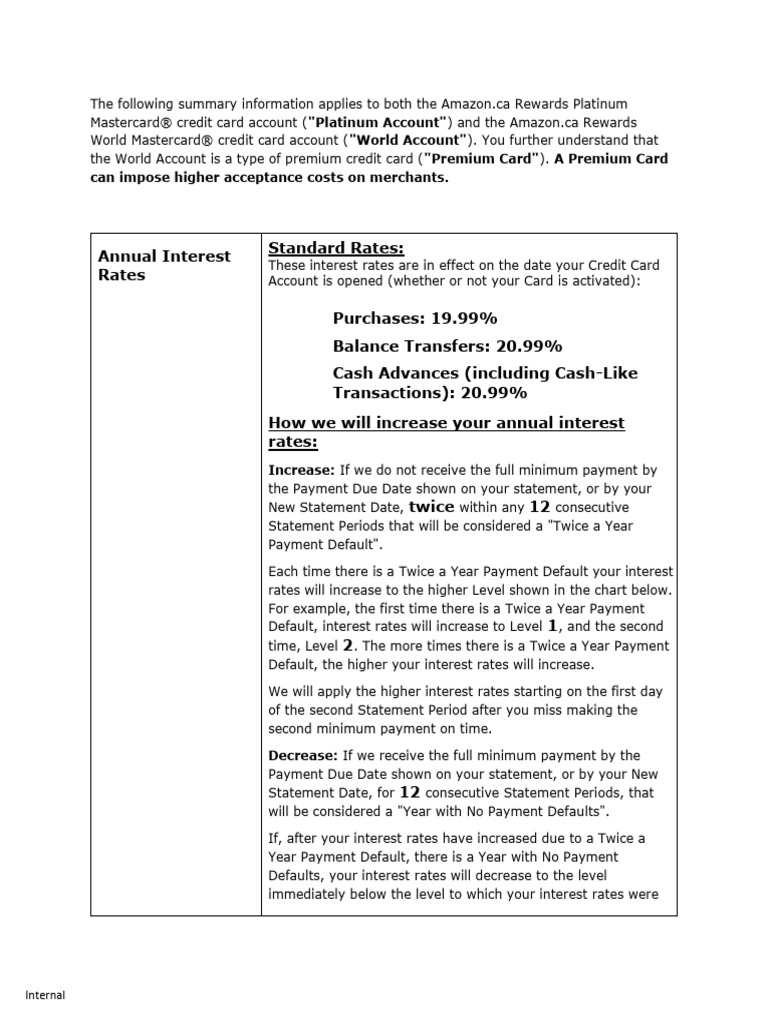 Amazon Interest Rates QC en | PDF | Credit Card | Payments