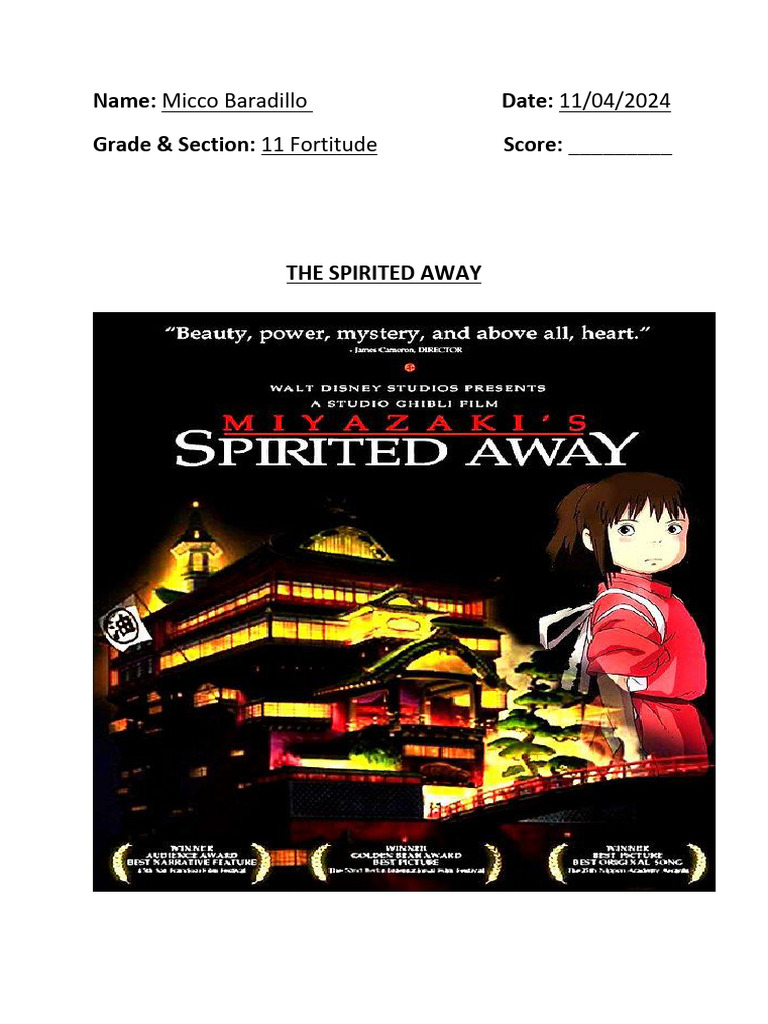 Analysis of Spirited Away's Themes | PDF