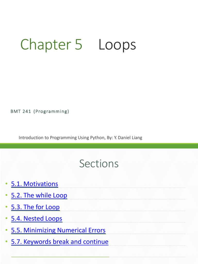 BMT 241-Chapter5 - v4-Students-A | PDF | Control Flow | Computer Programming