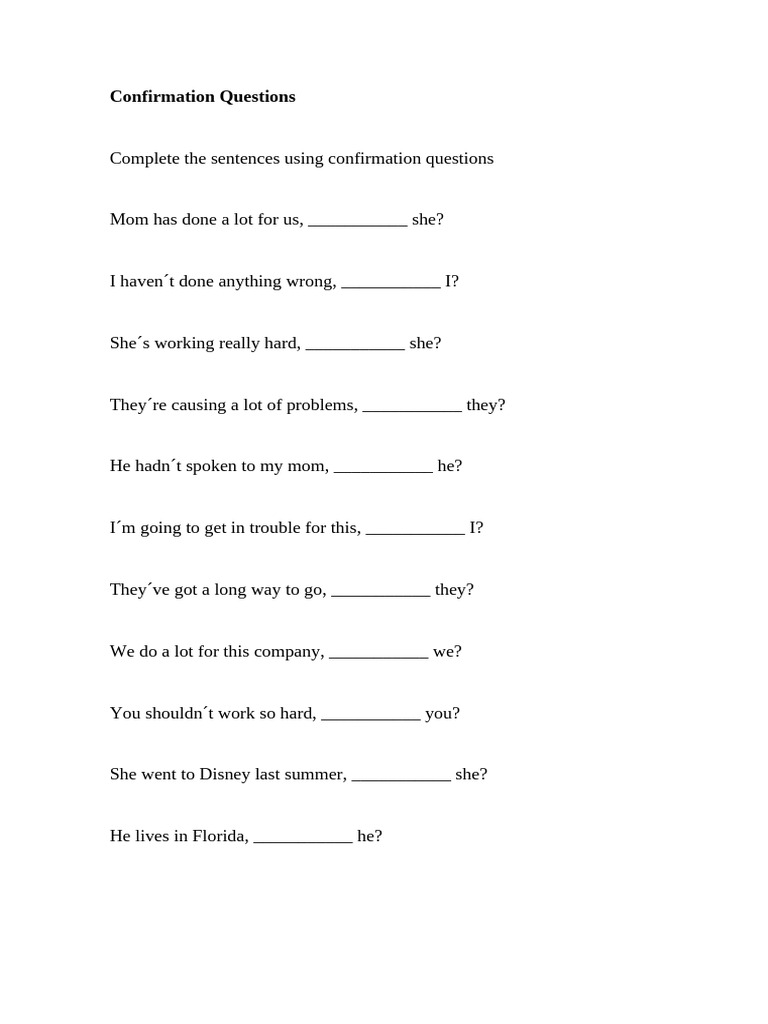 Confirmation Questions | PDF | Social Science