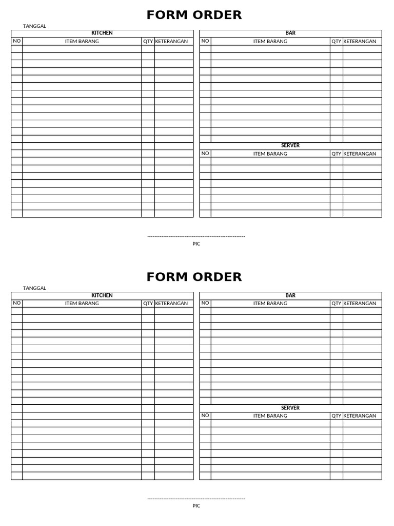 Form Order | PDF