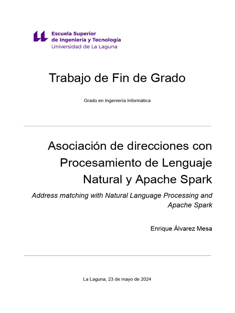 Asociacion de Direcciones Con Procesamiento de Lenguaje Natural y ...