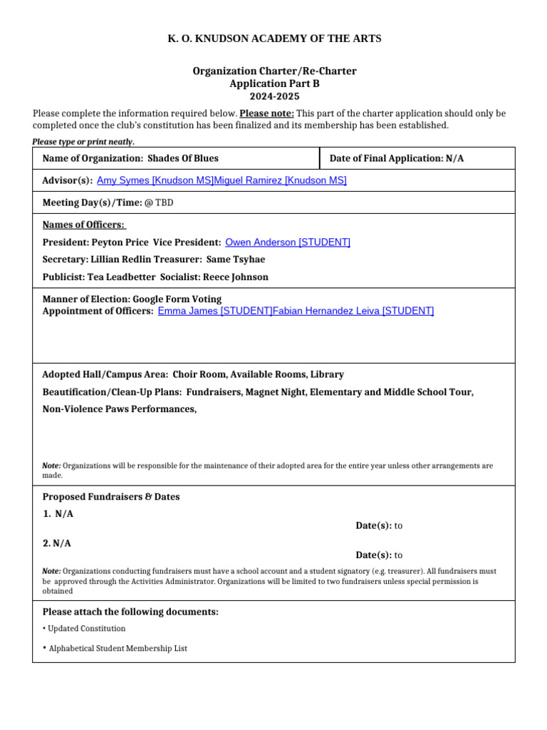 Charter Application PartB - 24-25 | PDF