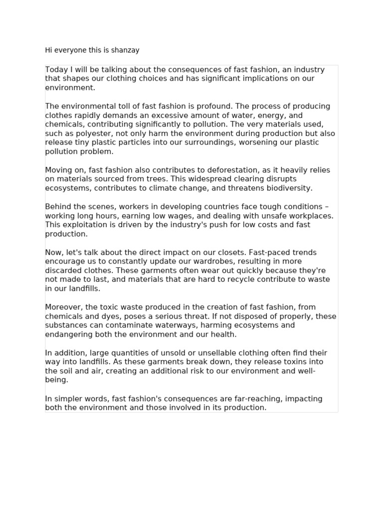 Fast Fashion Mid | PDF | Pollution | Waste