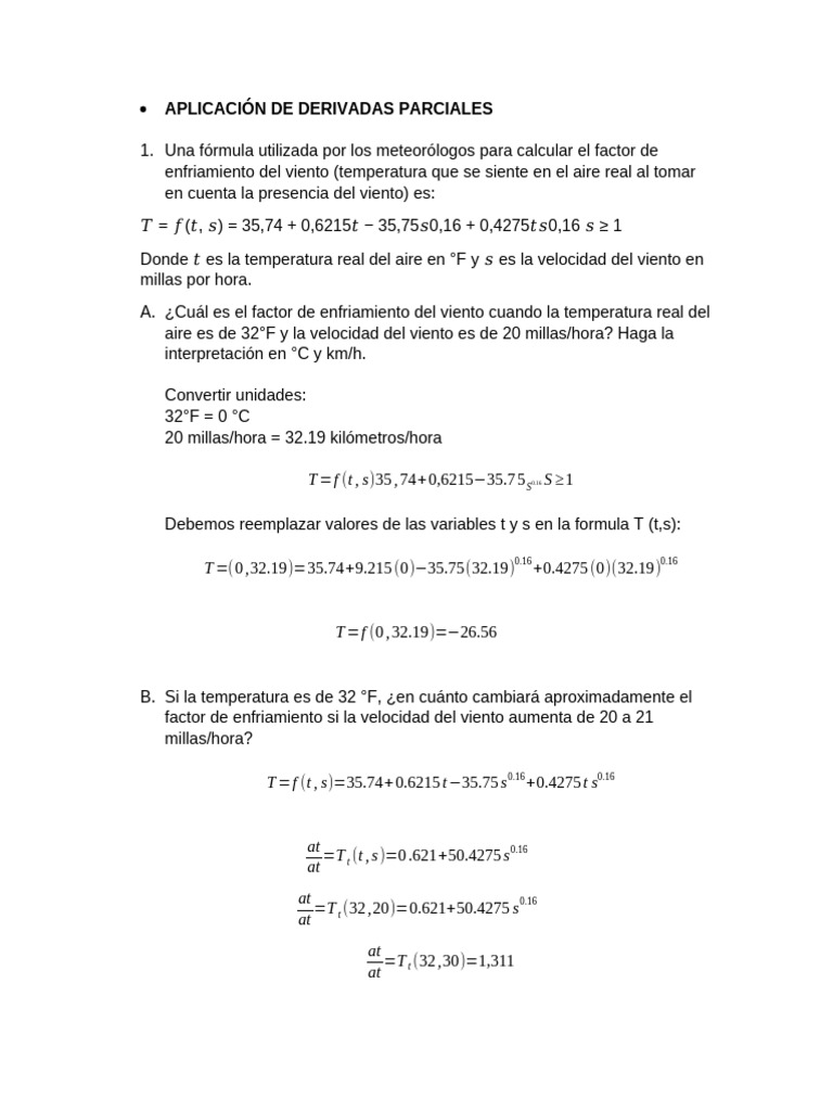 Aplicación de Derivadas Parciales | PDF