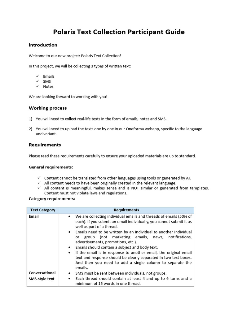 Polaris Text Collection Guide | PDF | Human Communication