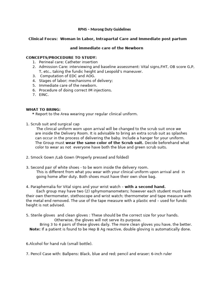 RPHS Morong Guidelines | PDF | Medicine | Health Care