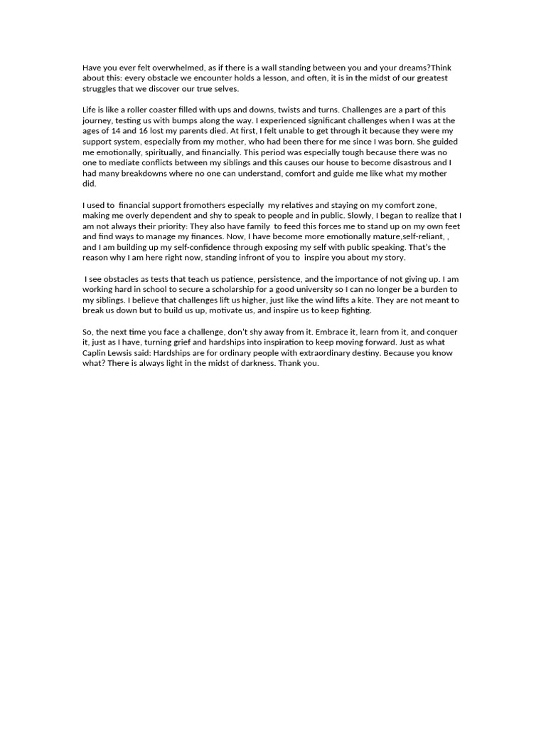 Speech-Oral Com Example | PDF