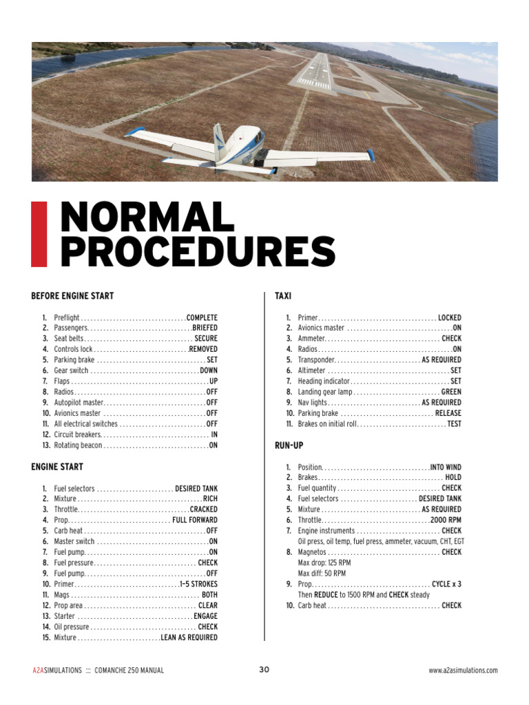 A2 Checklist | PDF | Takeoff | Carburetor