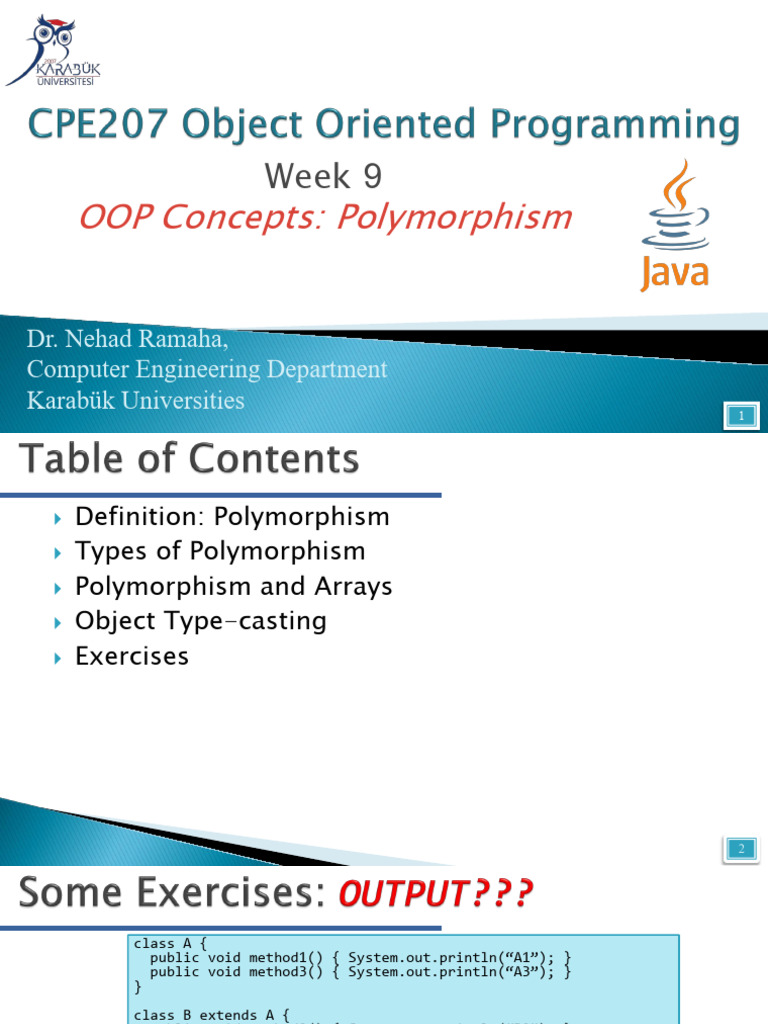 CPE207 Object Oriented Programming (Week 9) | PDF | Class (Computer ... CPE207 Object Oriented Programming (Week 9) | PDF | Class (Computer ...