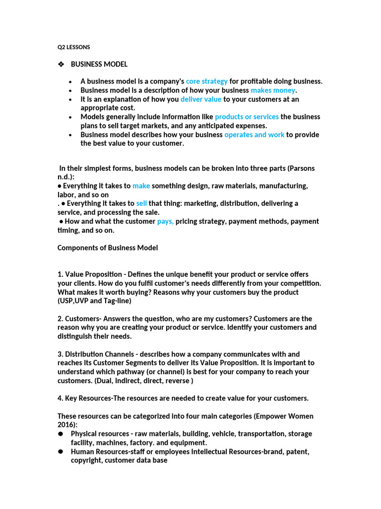 Q2 LESSONS ENTREP | PDF | Supply Chain | Forecasting