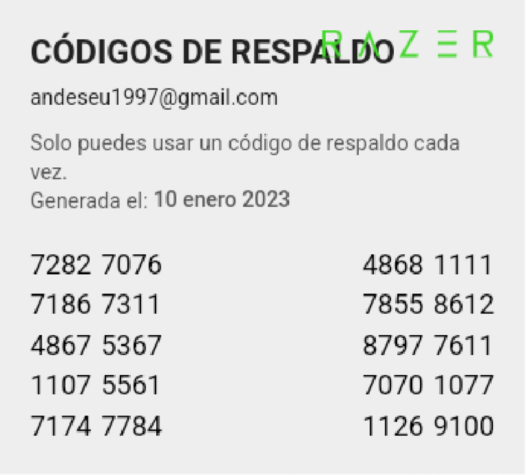 Razer Id Codes 1673365715258 | PDF