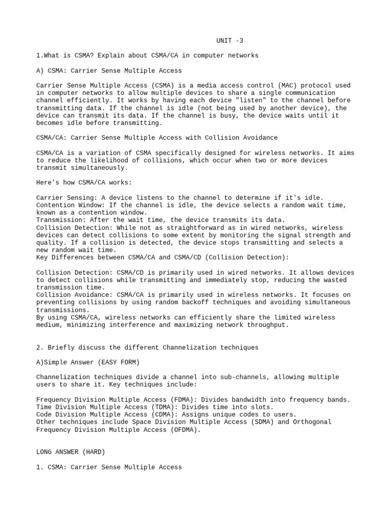 Royal CN answers | PDF | Channel Access Method | Transmission Control Protocol