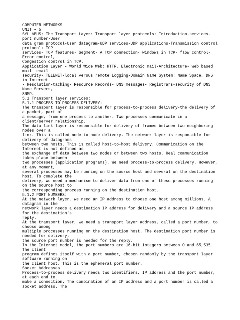 COMPUTER NETWORKS | PDF | Port (Computer Networking) | Internet Protocols