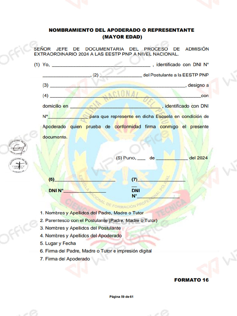 MOMBRAMIENTO DEL APODERADO O REPRESENTANTE(MAYOR EDAD) | PDF