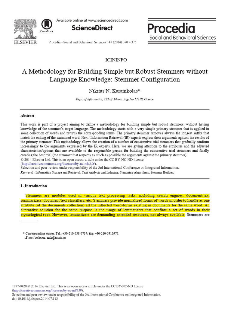 A Methodology For Building Simple But Robust Stemmers Without Language ...