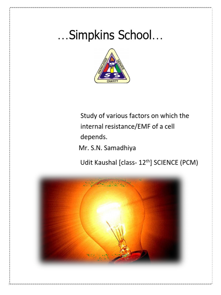 Physics Project (Udit) PCM | PDF | Electrical Resistance And Conductance | Electricity