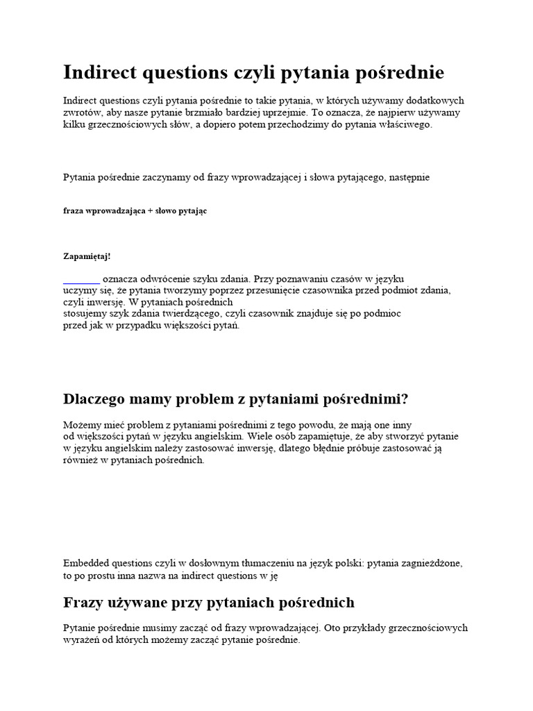 35.pytania Pośrednie | PDF
