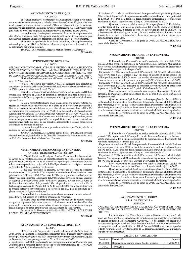 Publicacion Anuncio BOP | PDF