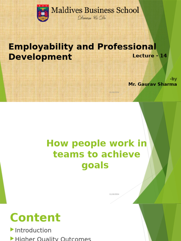 EPD - Lec - 17 - Life Stages of A Team | PDF | Behavior Modification | Organizational Behavior