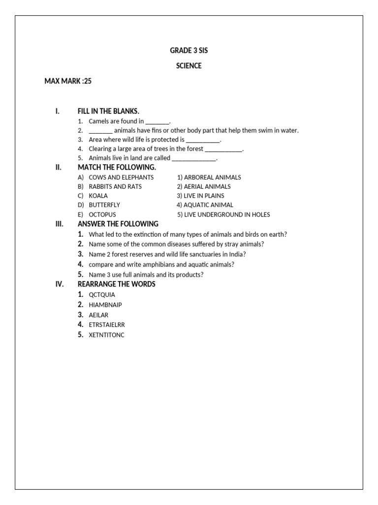 Grade 3 Sis Science Pdf
