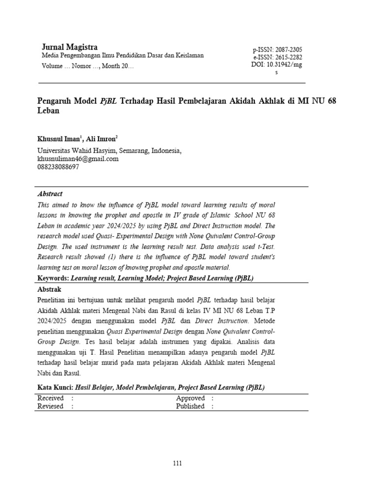 Jurnal Akidah Akhlak Khusnul Iman | PDF