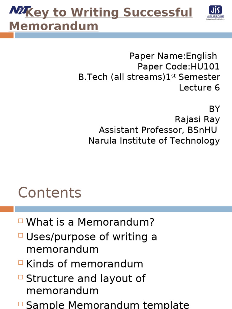 Memo Writing for B.Tech Students | PDF | Career & Growth | Foreign ...