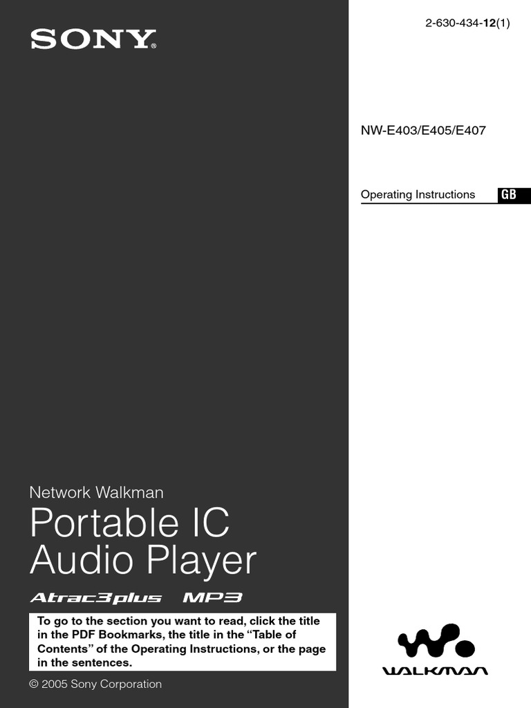 Walkman Instructions | PDF | Computing