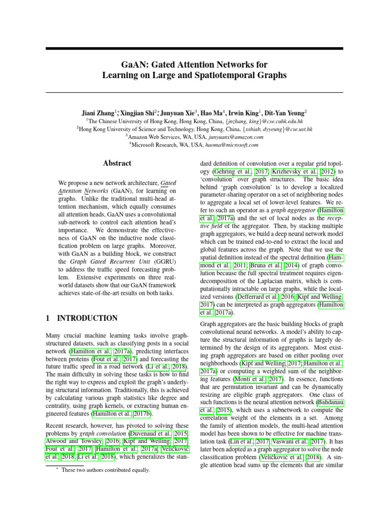 Gated Attention Networks For Learning On Large | PDF | Artificial Neural Network | Applied ...