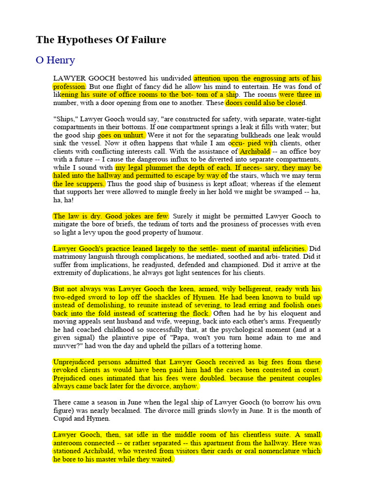 O'Henry Short Story - 240808 - 152156 | PDF