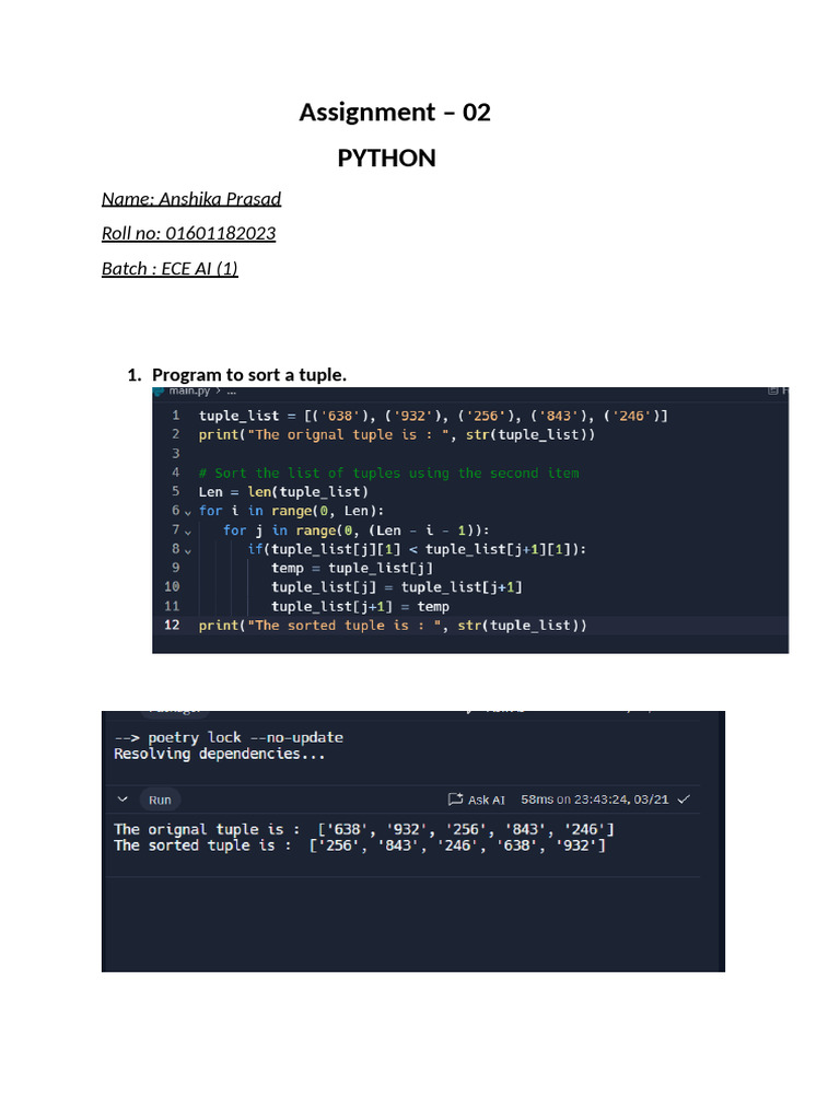 PYTHON Assi 2 | PDF | Computers