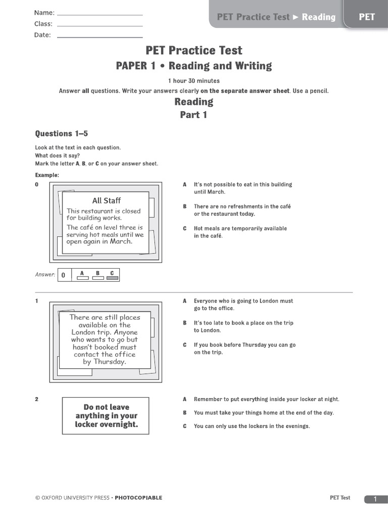 Pet Practice Test | PDF