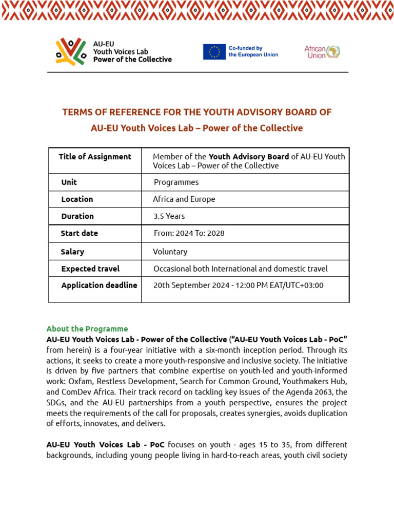 ENG - ToR - Youth Advisory Board Member - AU-EU Youth Voices Lab ...