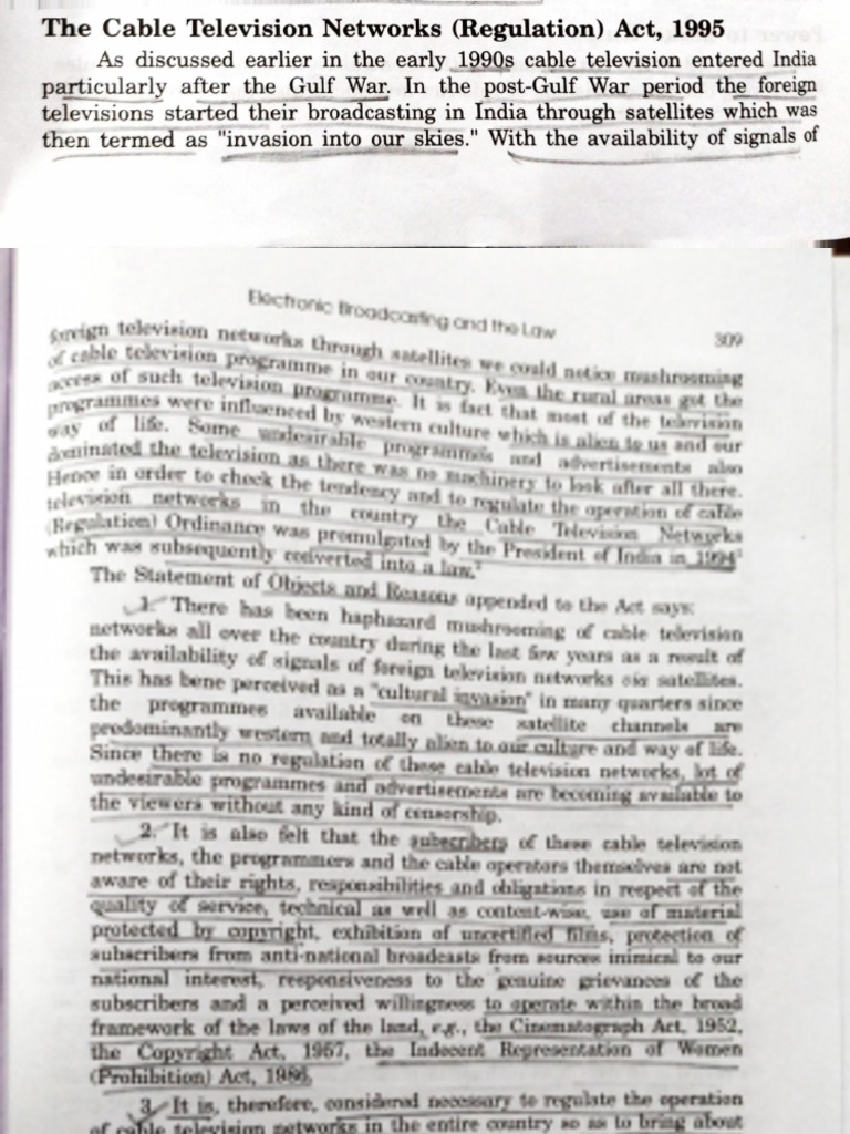 Unit 6 (2) The Cable Television Networks Act, 1995 | PDF | Cable Television | Subscription ...