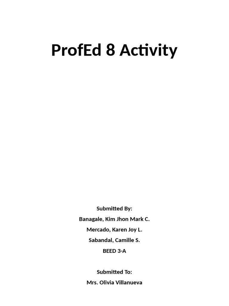 ProfEd 8 Activity | PDF